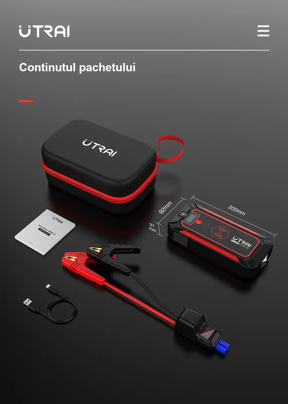 Starter auto portabil digital multifunctional cu lanterna si busola ...