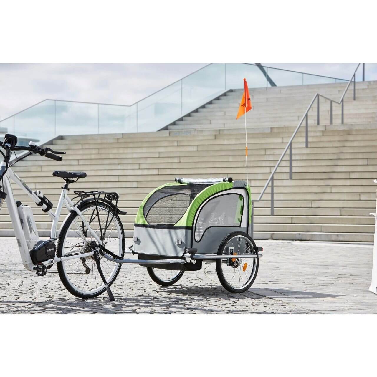 Remorca bicicleta pentru transport copii, Fischer - Roll Fast