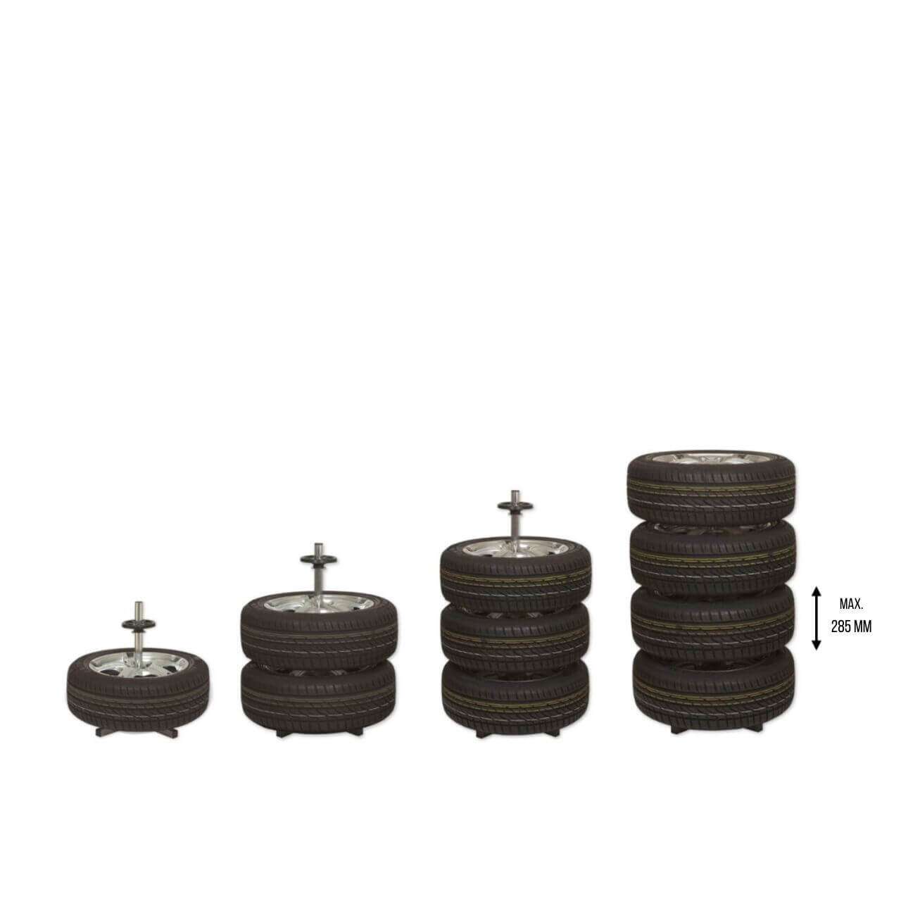 Suport roti auto, depozitare 4 anvelope, pana la 285 mm latime ...