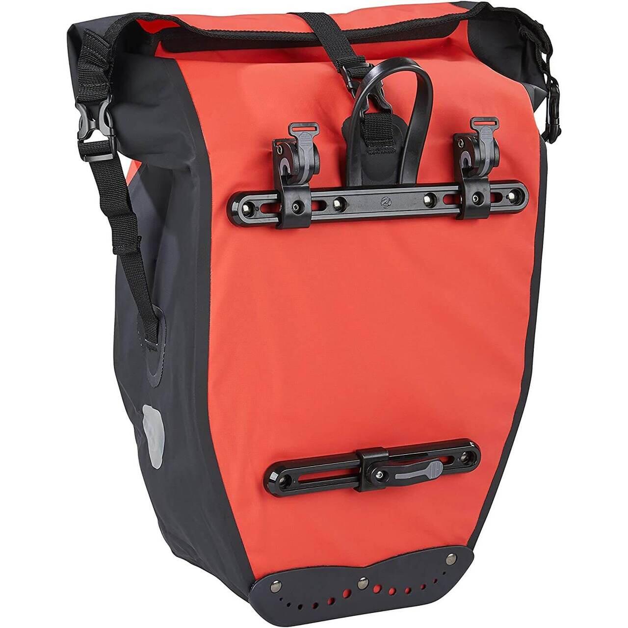 Geanta portbagaj bicicleta, impermeabila, Buchel, 25.4 L, rosu cu negru ...