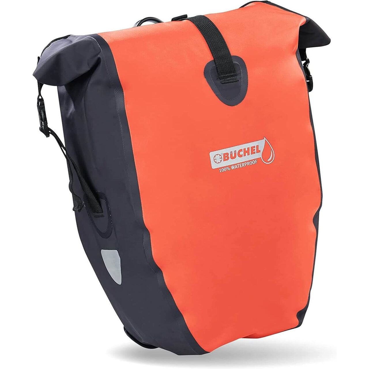 Geanta portbagaj bicicleta, impermeabila, Buchel, 25.4 L, rosu cu negru ...