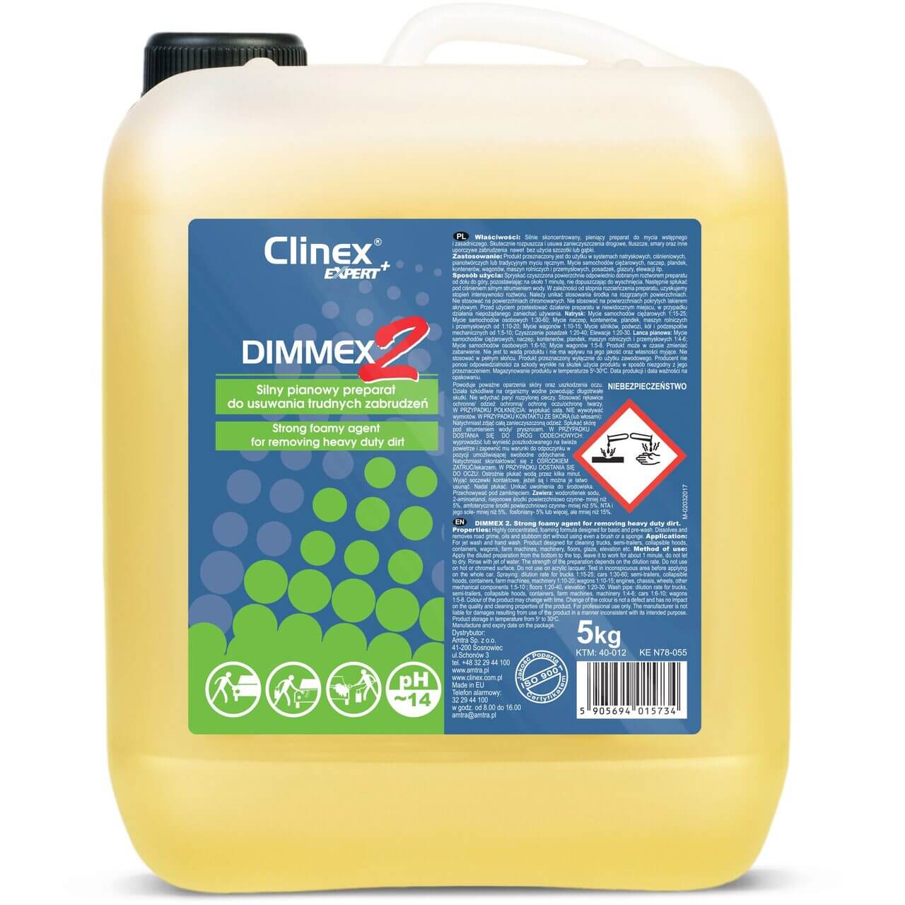 Șampon concentrat Dimmex2, Clinex Expert+, 5 L - Roll Fast